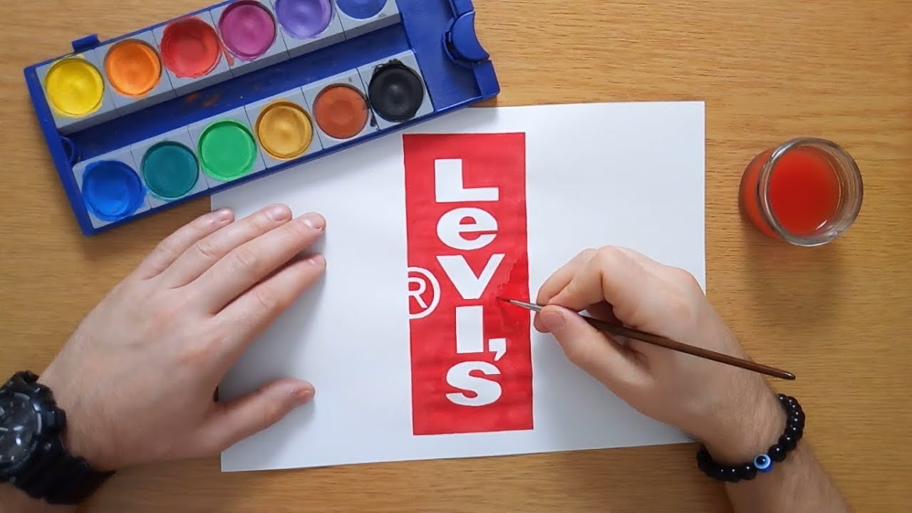 How to draw a Levi's logo (Levi's Red Tab) - YouTube