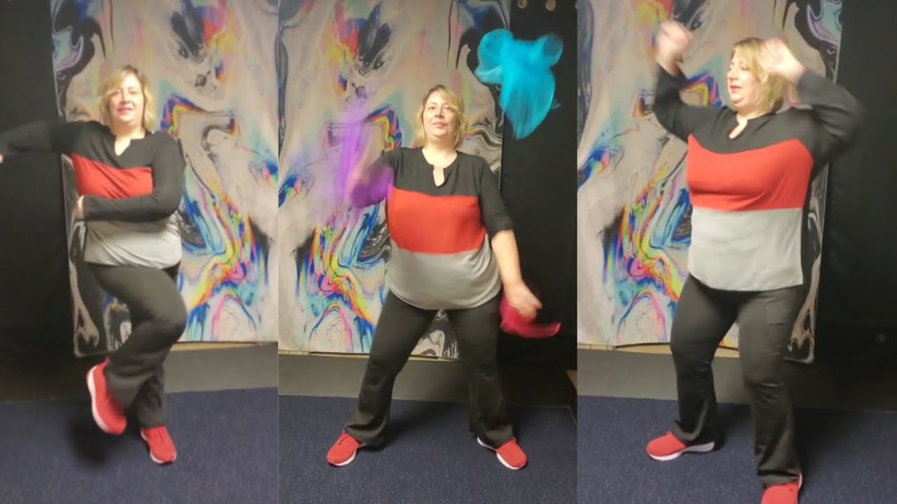 scarf juggling and aerobic dance workout - YouTube