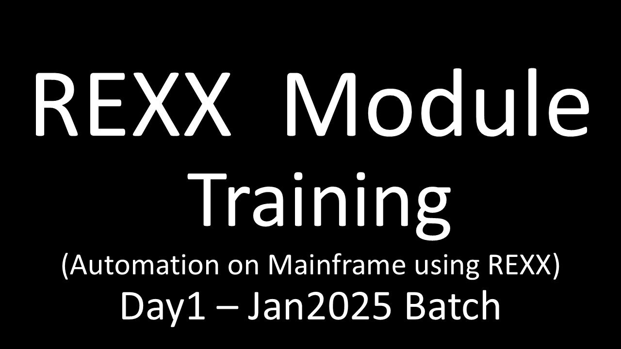 REXX Module Training - YouTube