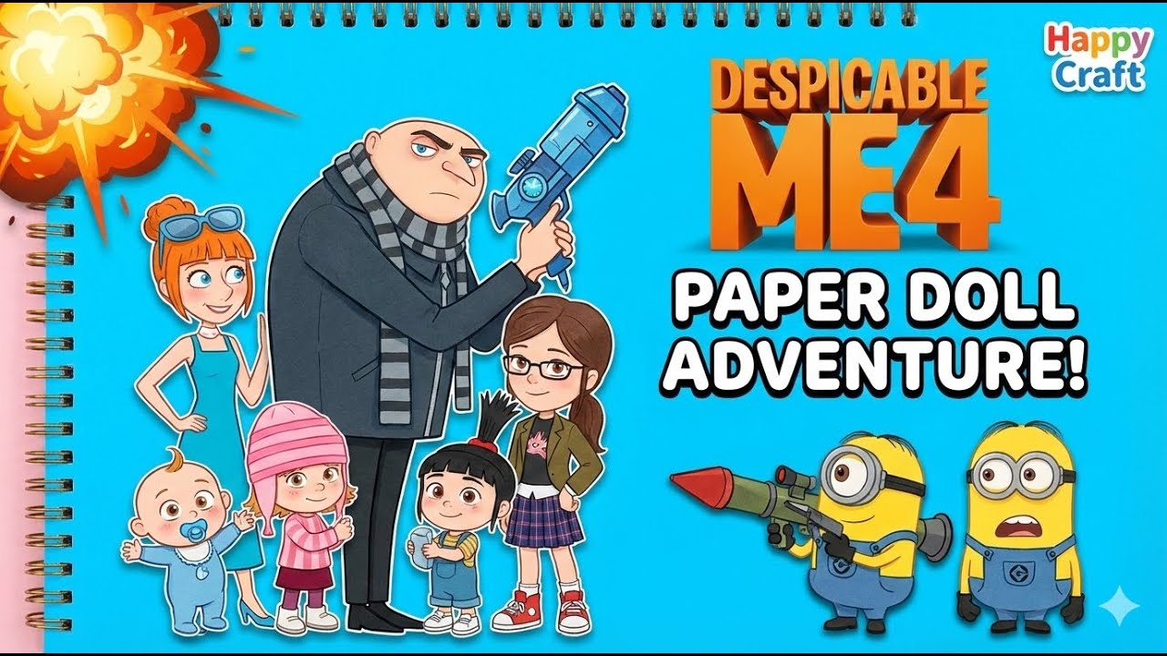 Aesthetic Minions Papercraft & Notebook Animation | Despicable Me 4 Fan ...