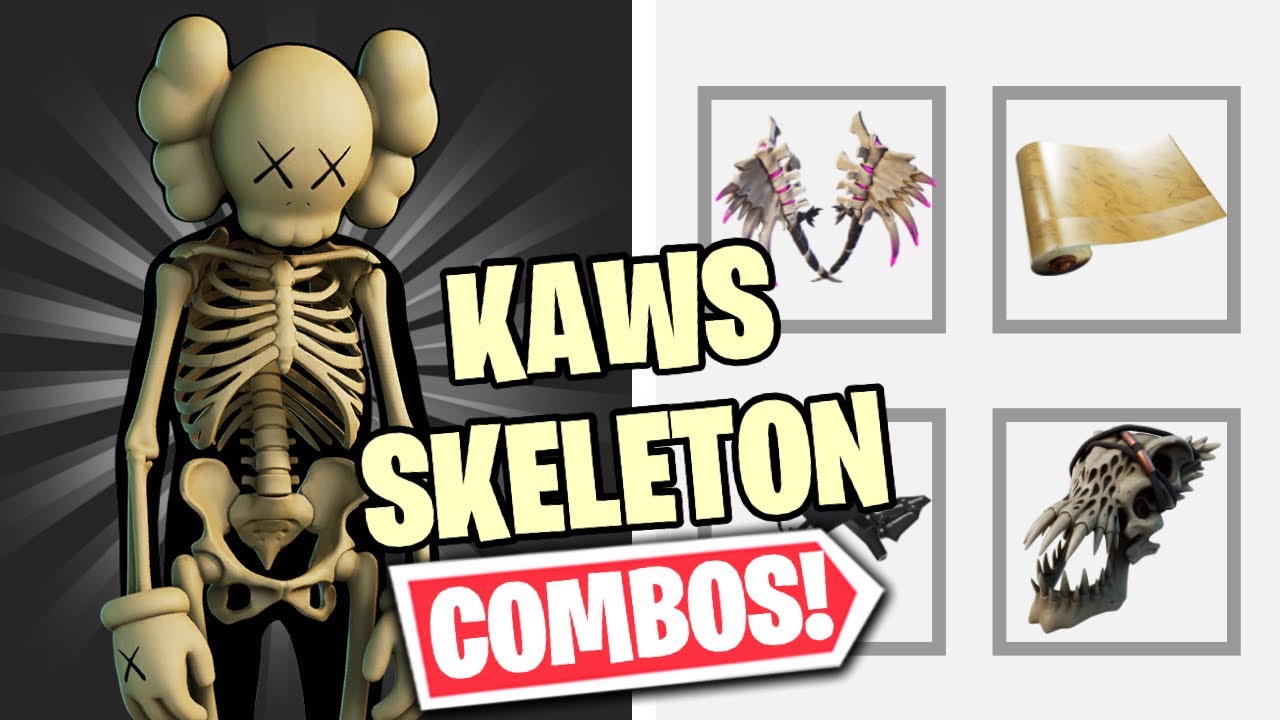 KAWS SKELETON COMBOS | FORTNITE SKIN REVIEW - YouTube