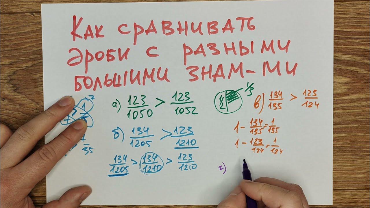 Как сравнивать дроби с разными знаменателями Youtube