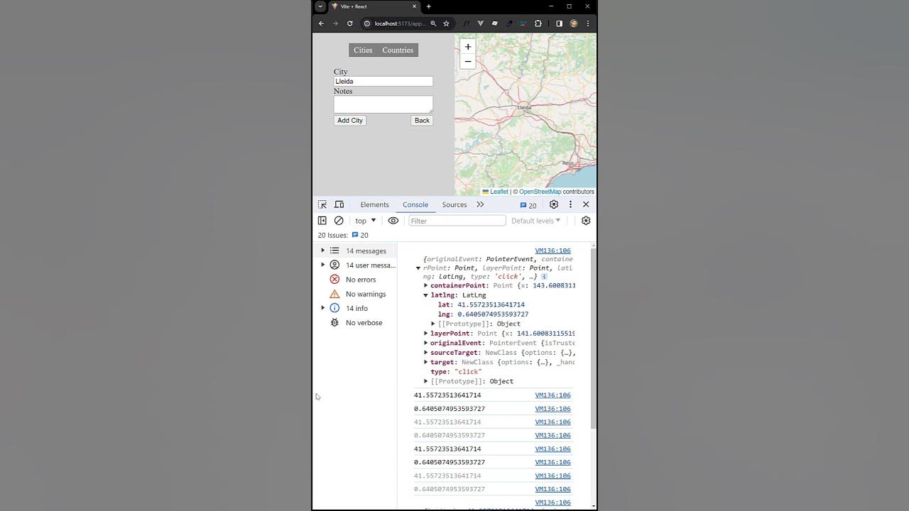 Get Lat And Long Details Using The Map Event In Leaflet In React App React18 Leelawebdev