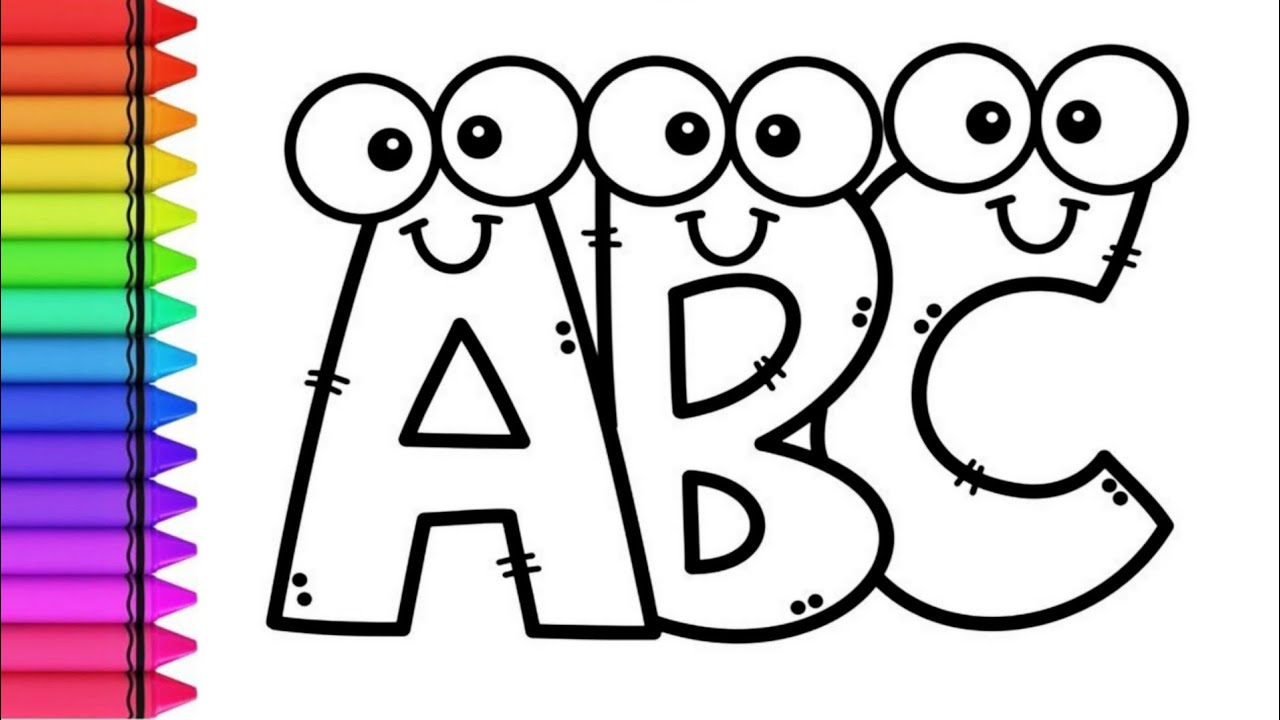 Abc Coloring Drawing Painting 🎨 Tutorial For Kids How To Color ABC 🔤 ...