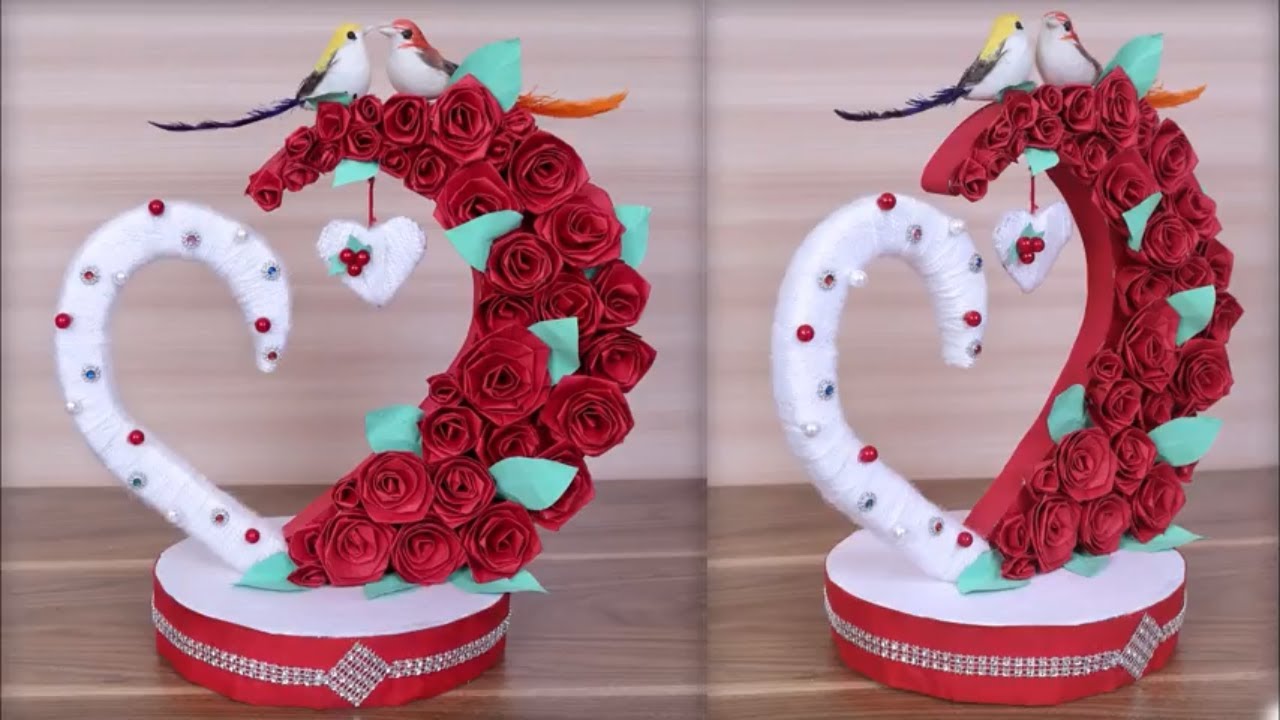 DIY Paper Heart Showpiece DIY-Gifts Ideas How to Make Paper Heart Showpiece