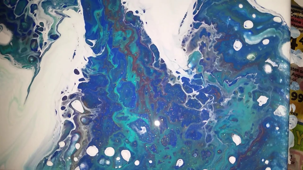 Acrylic fluid pour/drag painting - YouTube