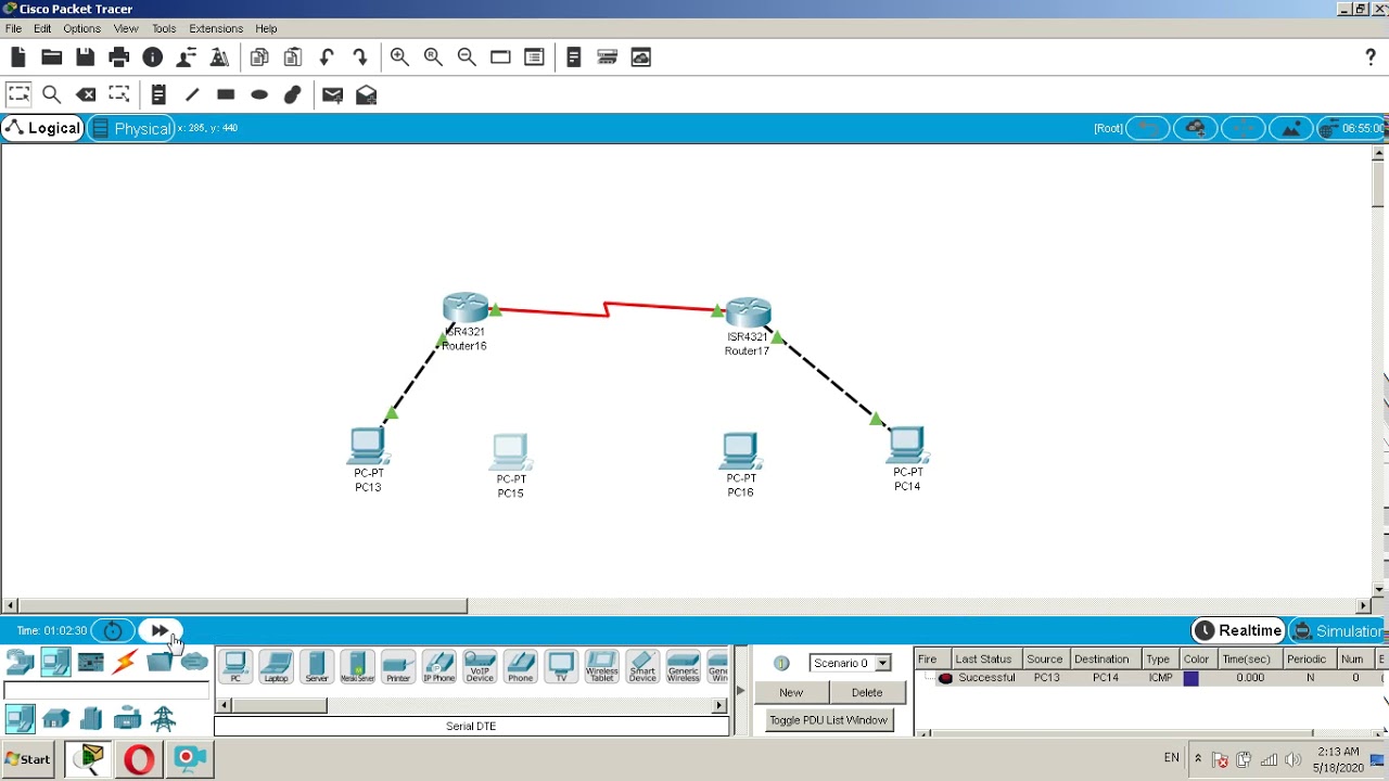 Packet Tracer 2 Routers - YouTube