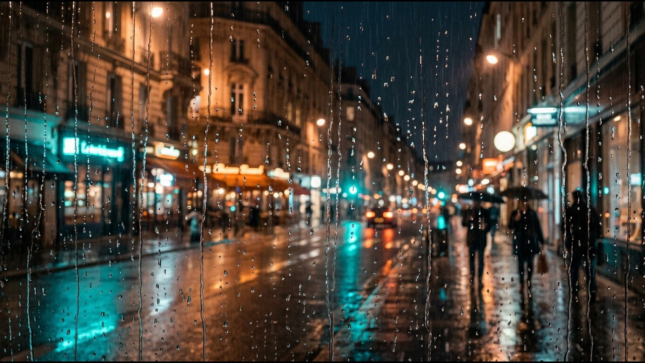 Cozy Window Rain Sounds to Fall Asleep Fast • Rainy Night City Ambiance ...