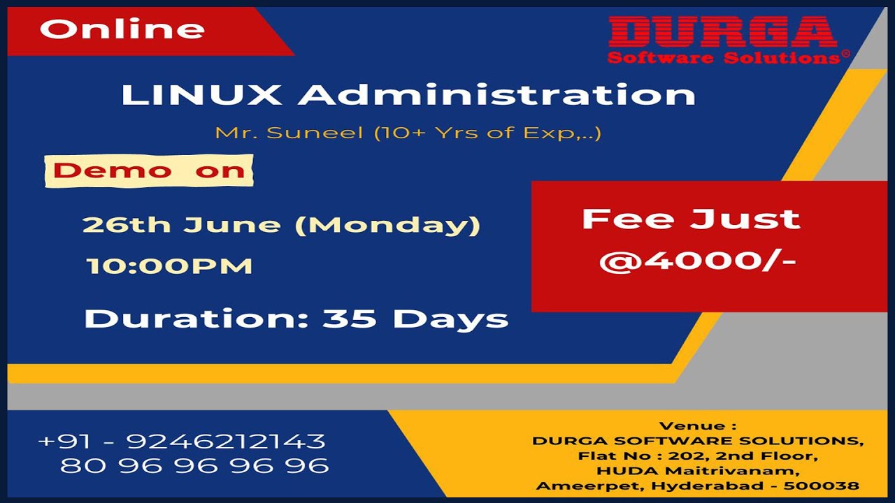 Linux Administration Online Training Durgasoft Youtube