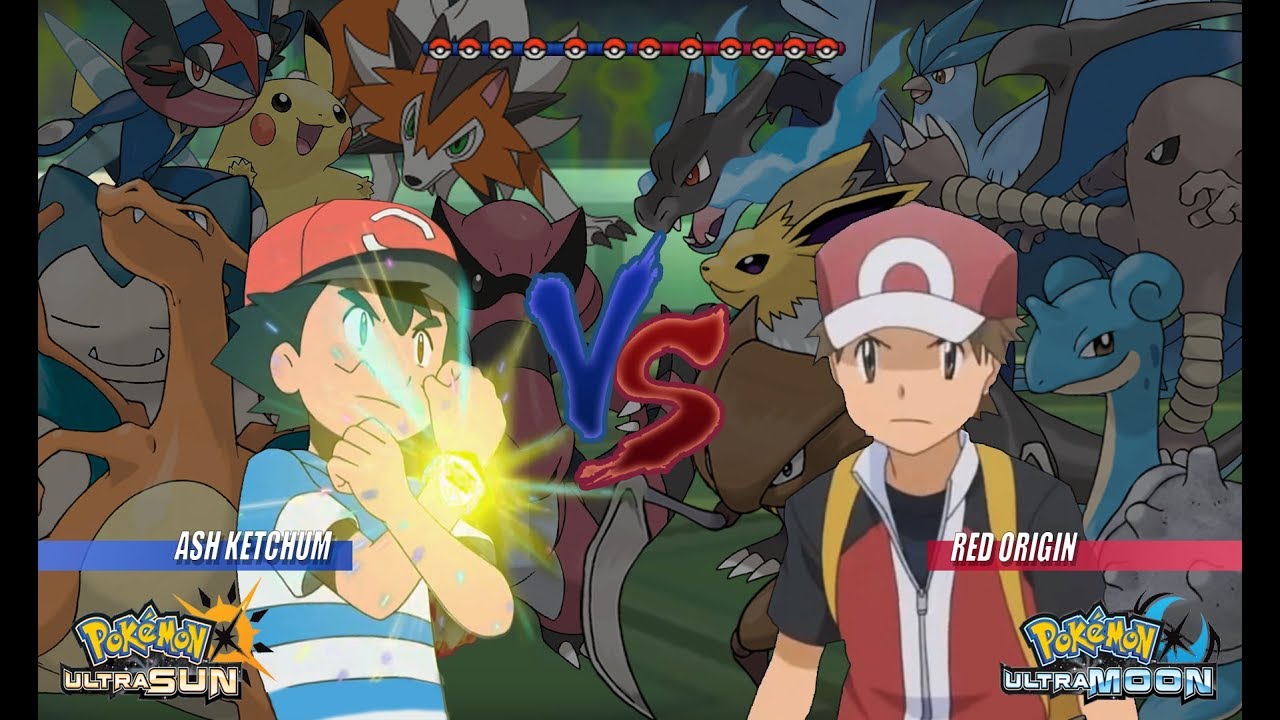 Pokemon Battle USUM: Ash Vs Red Origins (Pokémon Origins, Pokemon Wifi ...