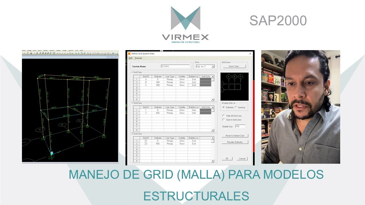 Manejo de GRID (mall) para modelos en #sap2000 - YouTube