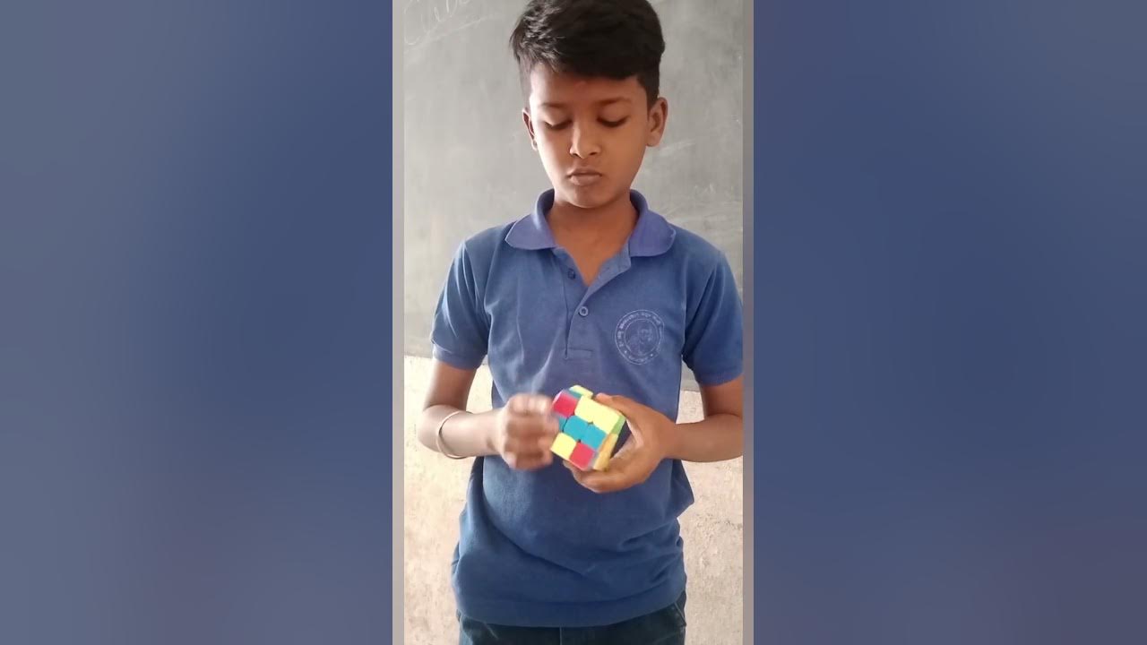 Cube solution by my student "Dharanesh" in 1.40 minutescube learning ...