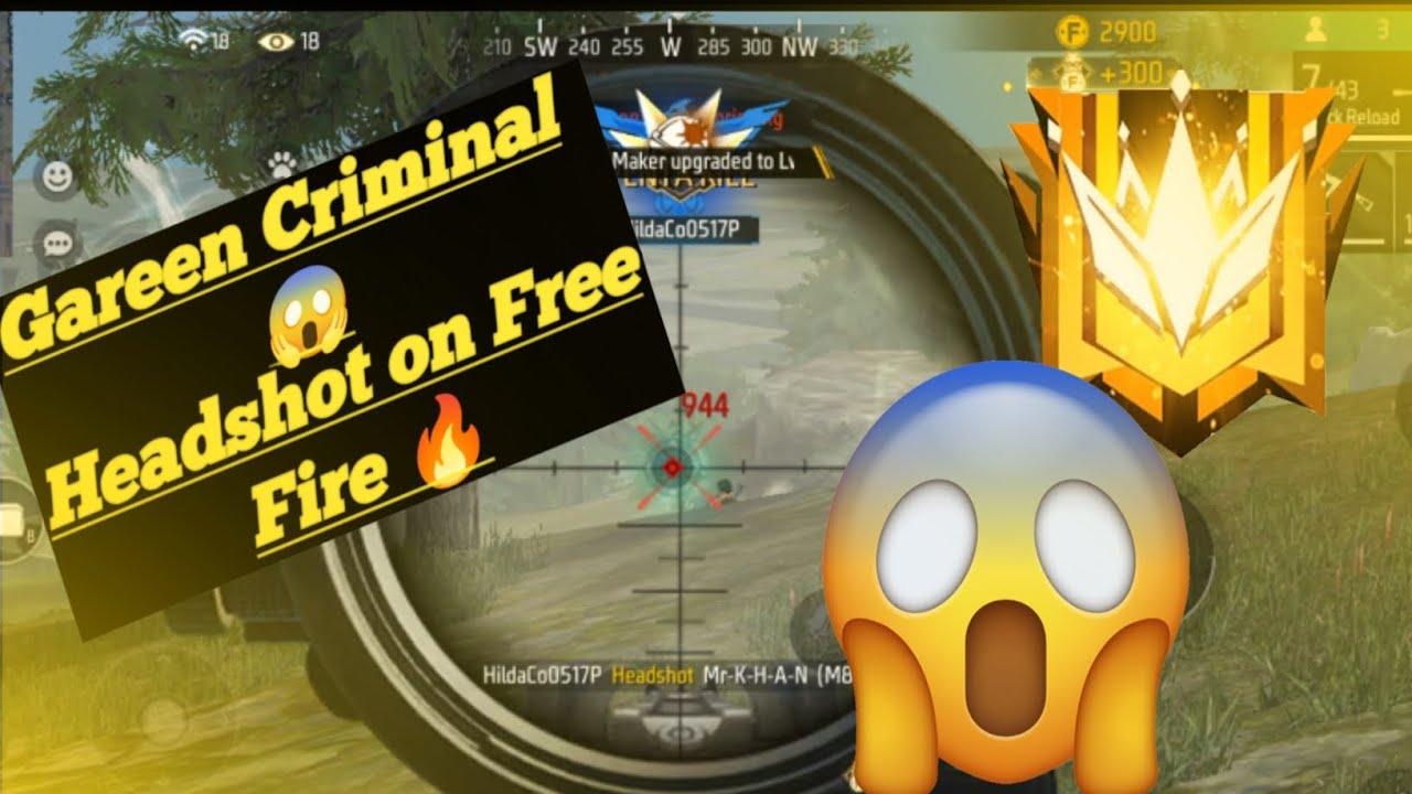 Headshot Green criminal 😱🔥 | Garena Free Fire 🔥🤯 | Gameplay 💪🤯 - YouTube