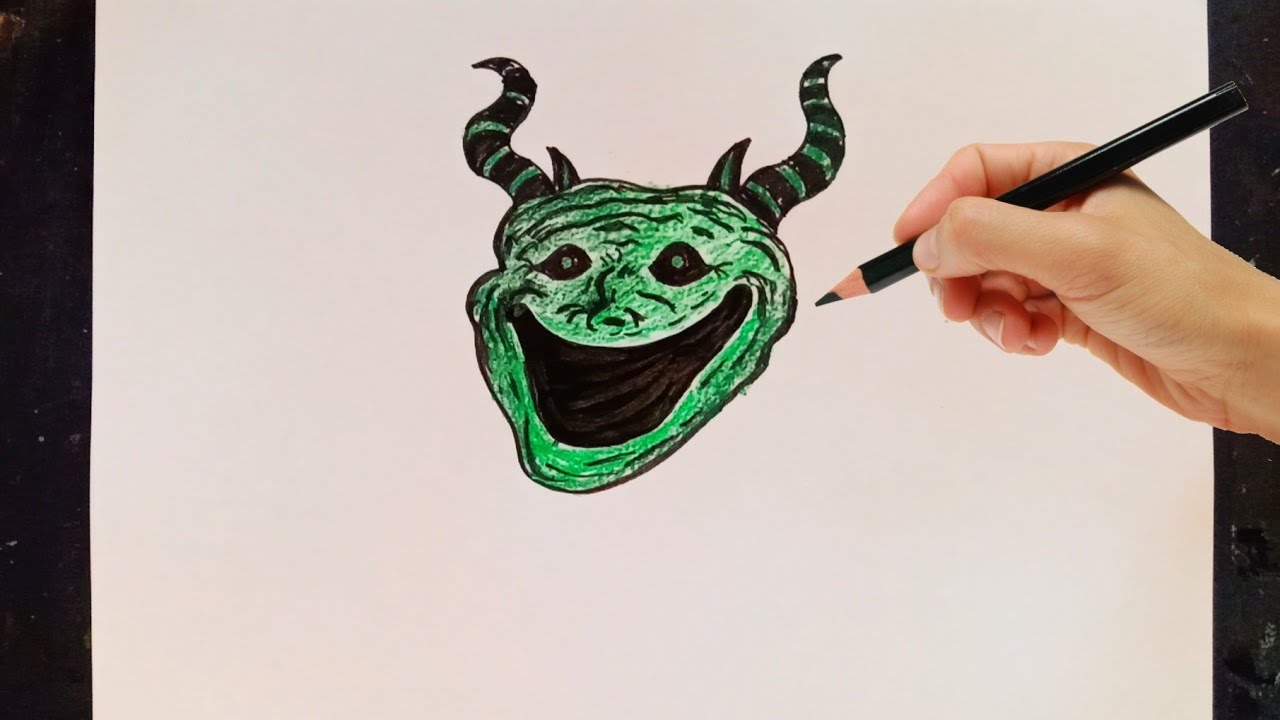 How to Draw Troll Face Step by Step #trollface #drawing - YouTube