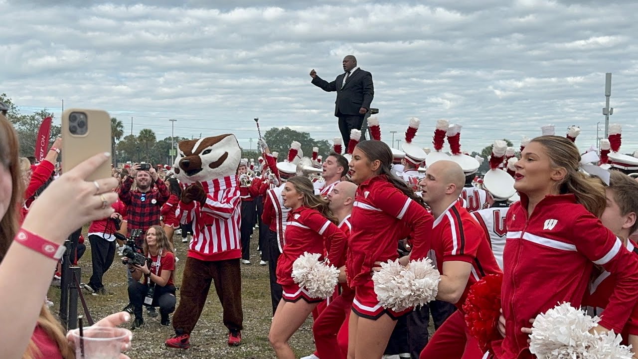 University of Wisconsin Marching Band pregame Pep Rally before the ...