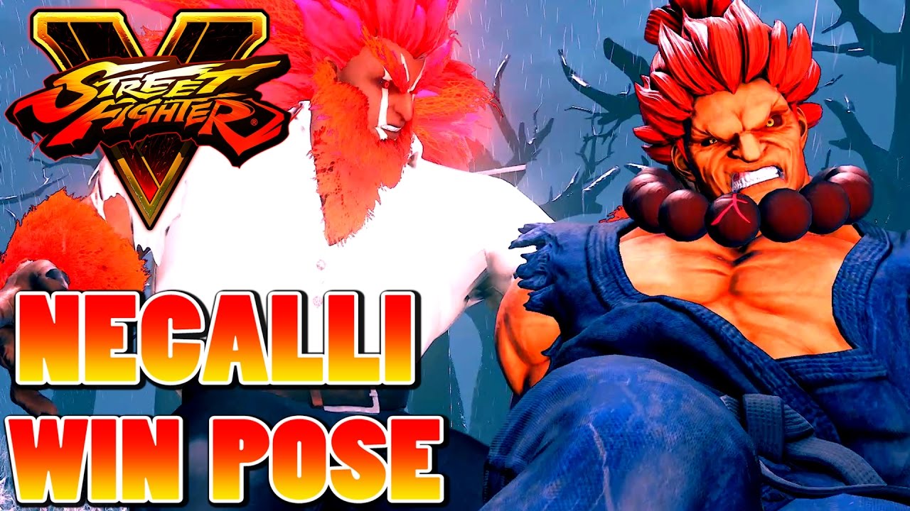 STREET FIGHTER 5 - Necalli WIN Pose on ALL Characters + AKUMA (1080P ...