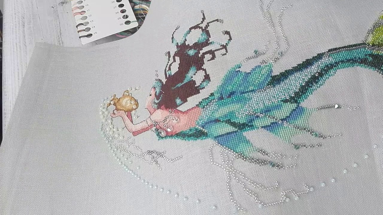 #21. Вышивка крестом. Готовая работа Mediterranean mermaid от Mirabilia ...