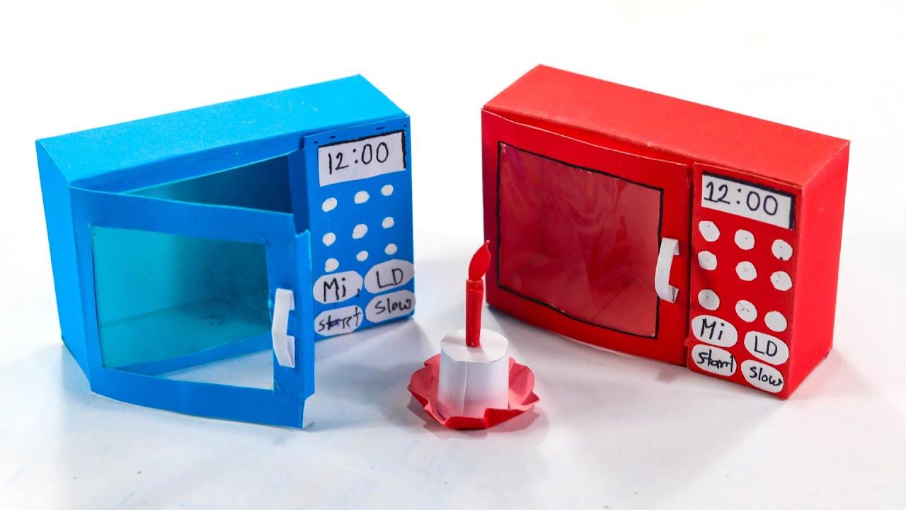 How to make paper Microwave Oven - DIY Miniature Microwave Oven ...
