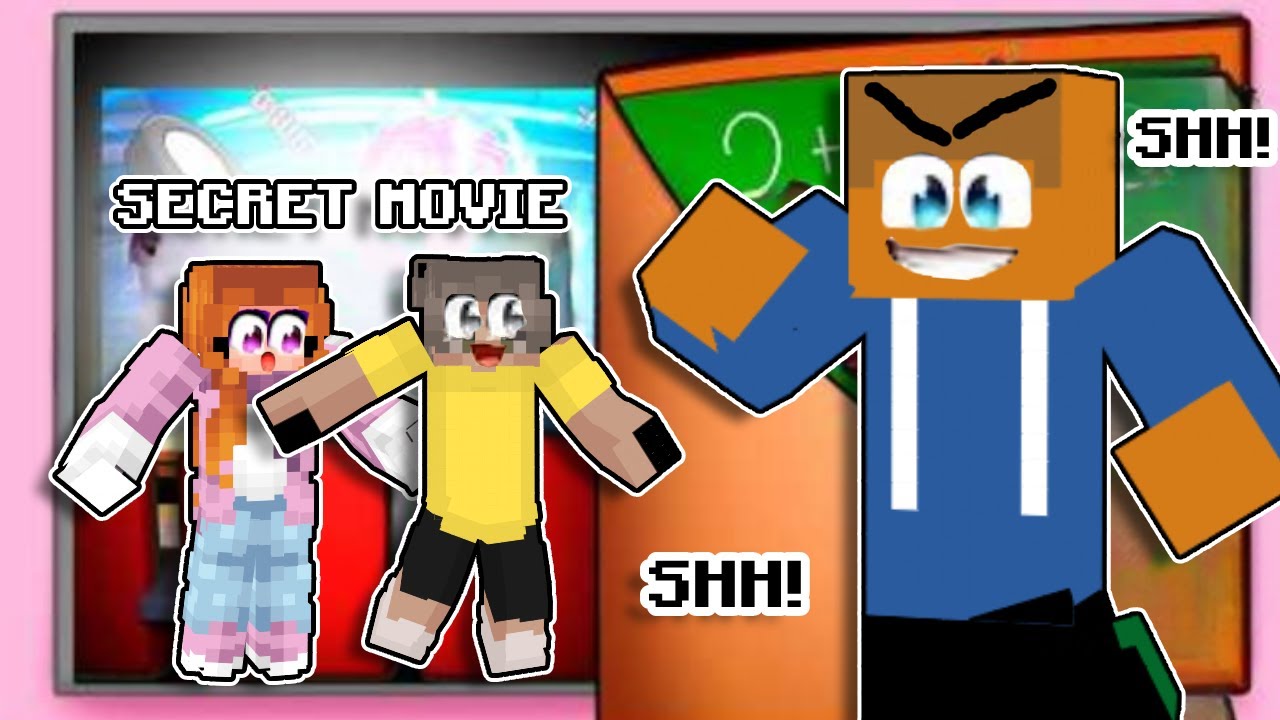 I Built A Secret Movie Theater In My School In Minecraft - YouTube