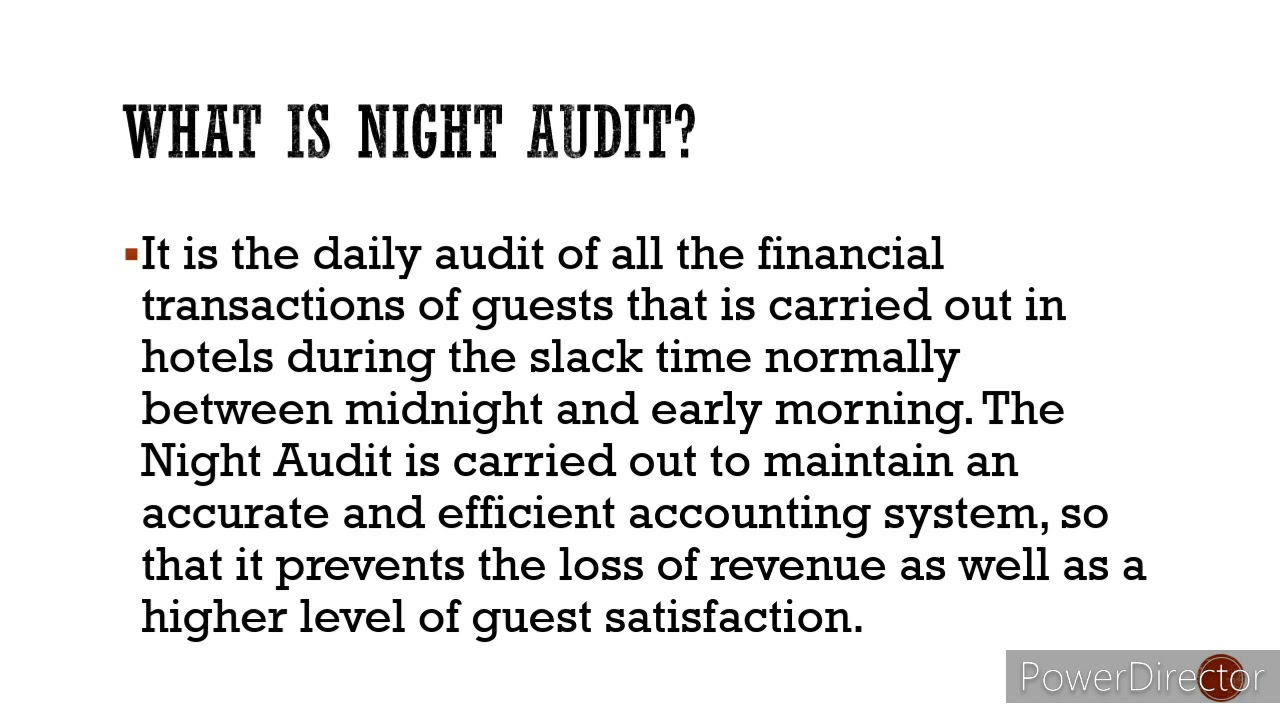 Hotel Night Audit Process - YouTube