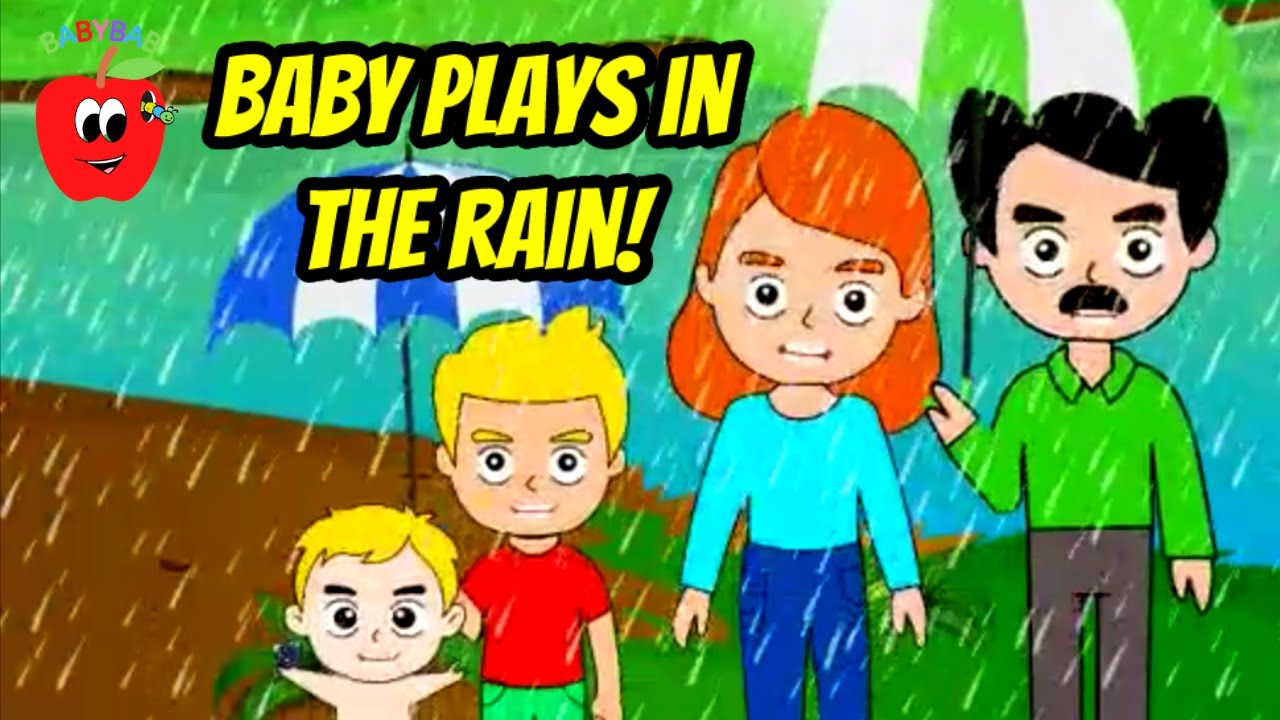 Baby Plays In The Rain! | Rain Rain Go Away Song | BABYBAB - YouTube