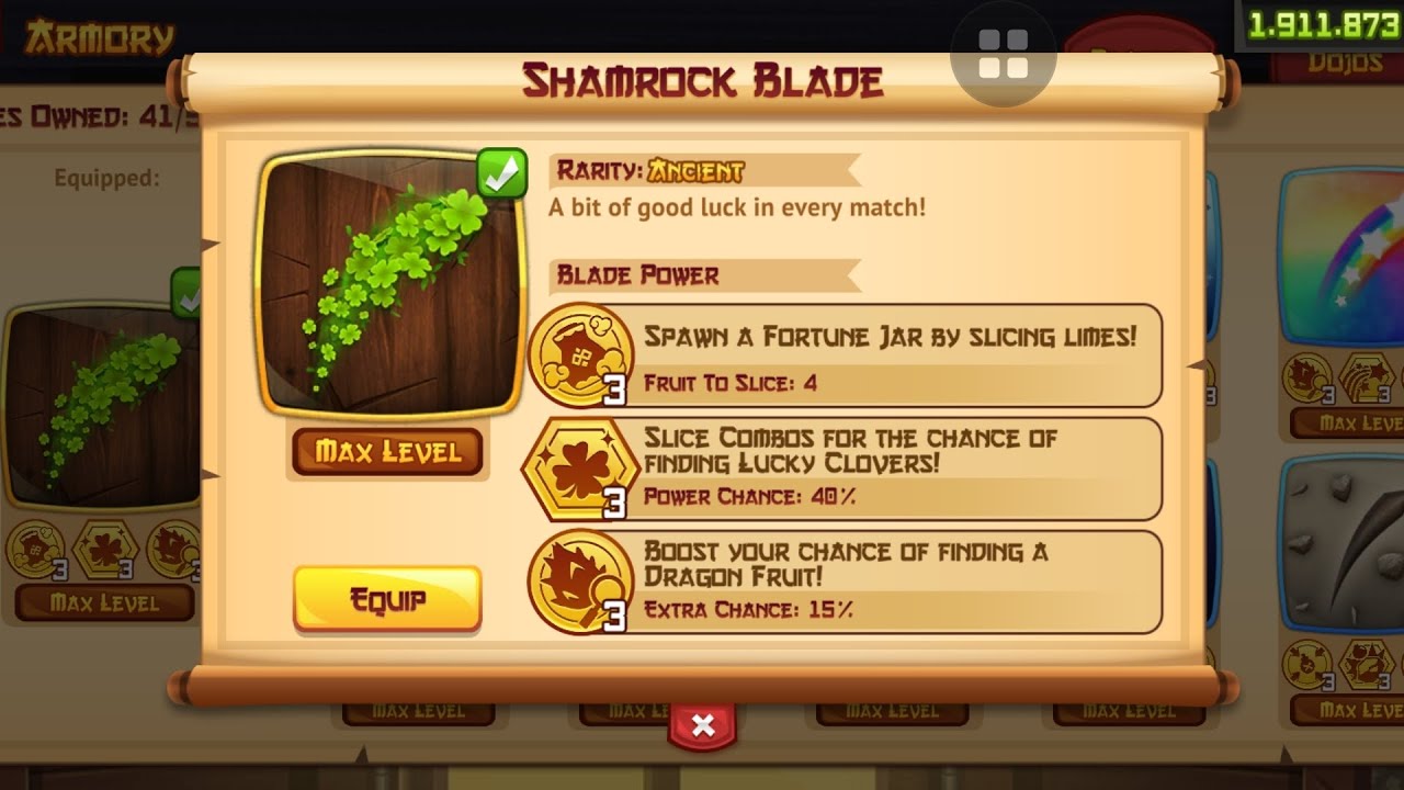 Fruit Ninja - New Blade Powers! Shamrock Blade! - YouTube