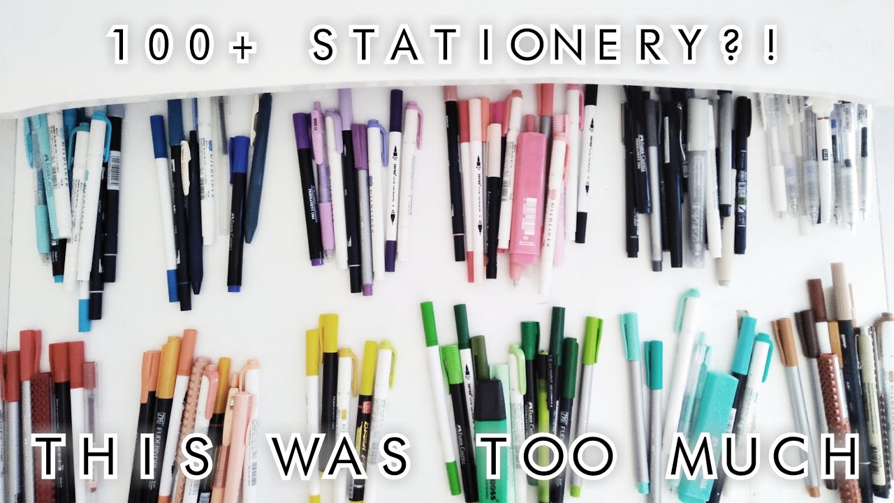 sorting ALL of my stationery [ + counting it ] - YouTube