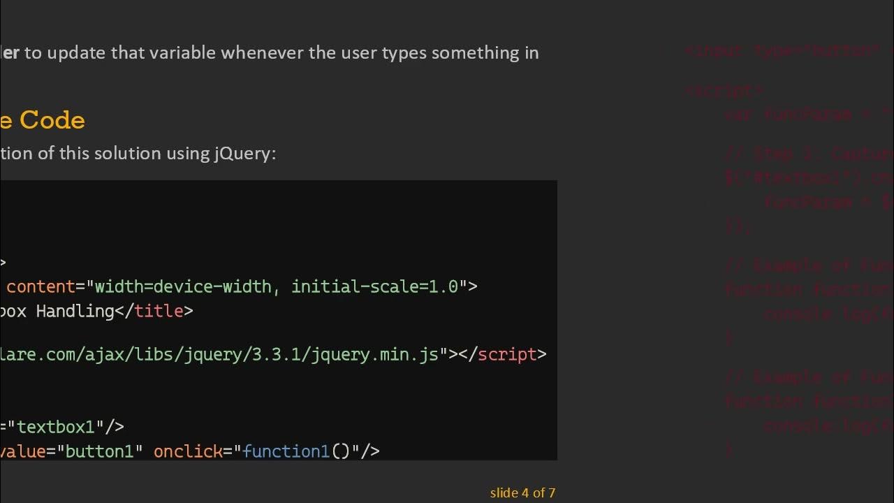 How to Efficiently Pass a Textbox Value to Multiple Functions in JavaScript - YouTube