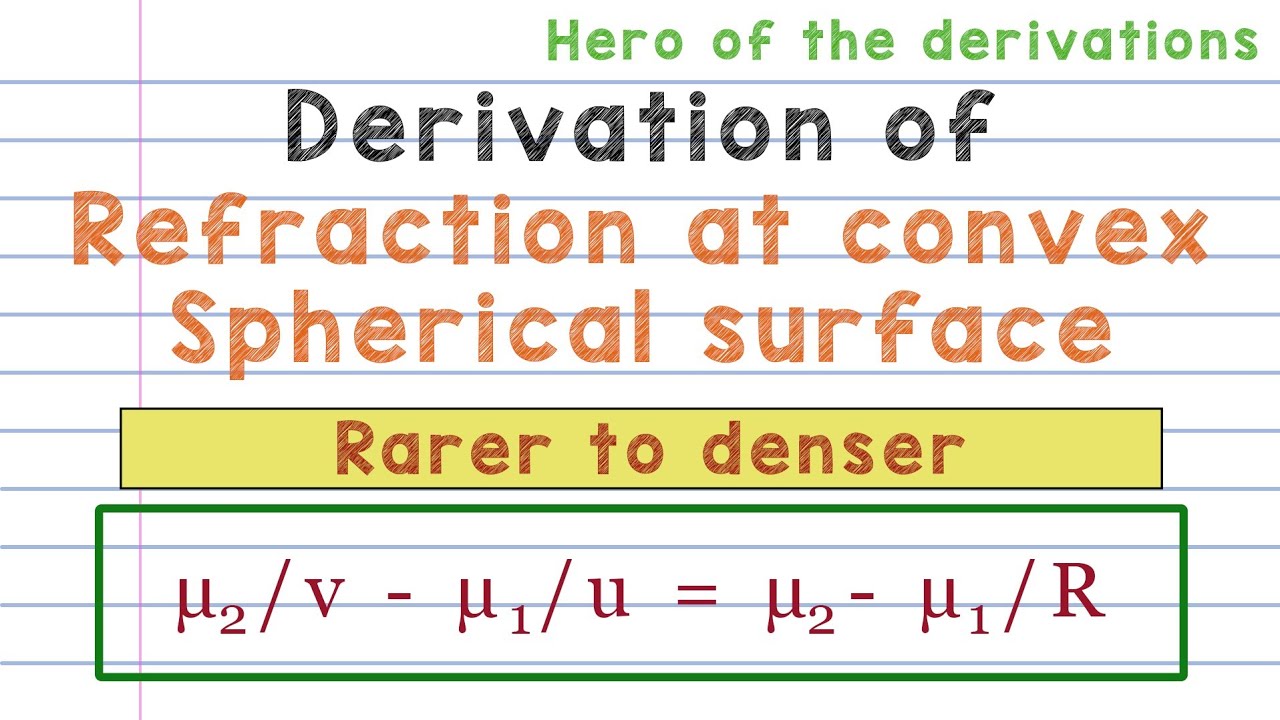 Derivation of refraction at convex spherical surface • HERO OF THE ...