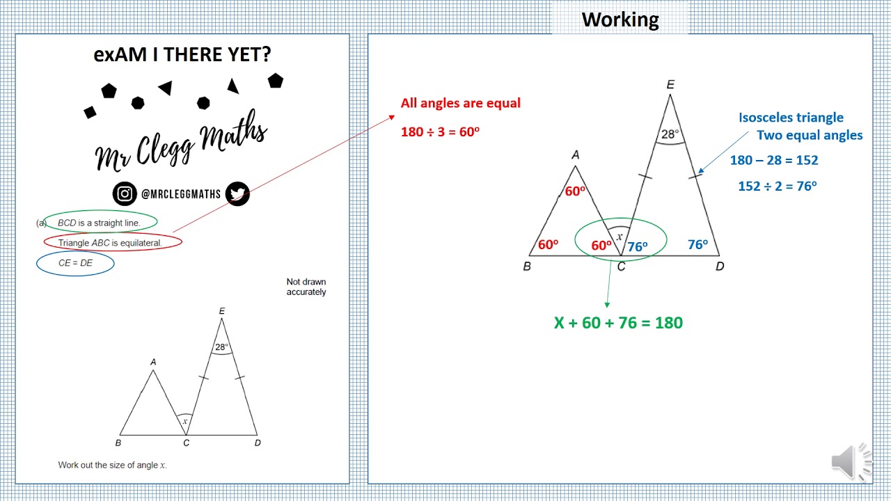 Mr Clegg Maths - Basic Angle Facts (Foundation) GCSE Application Walk ...