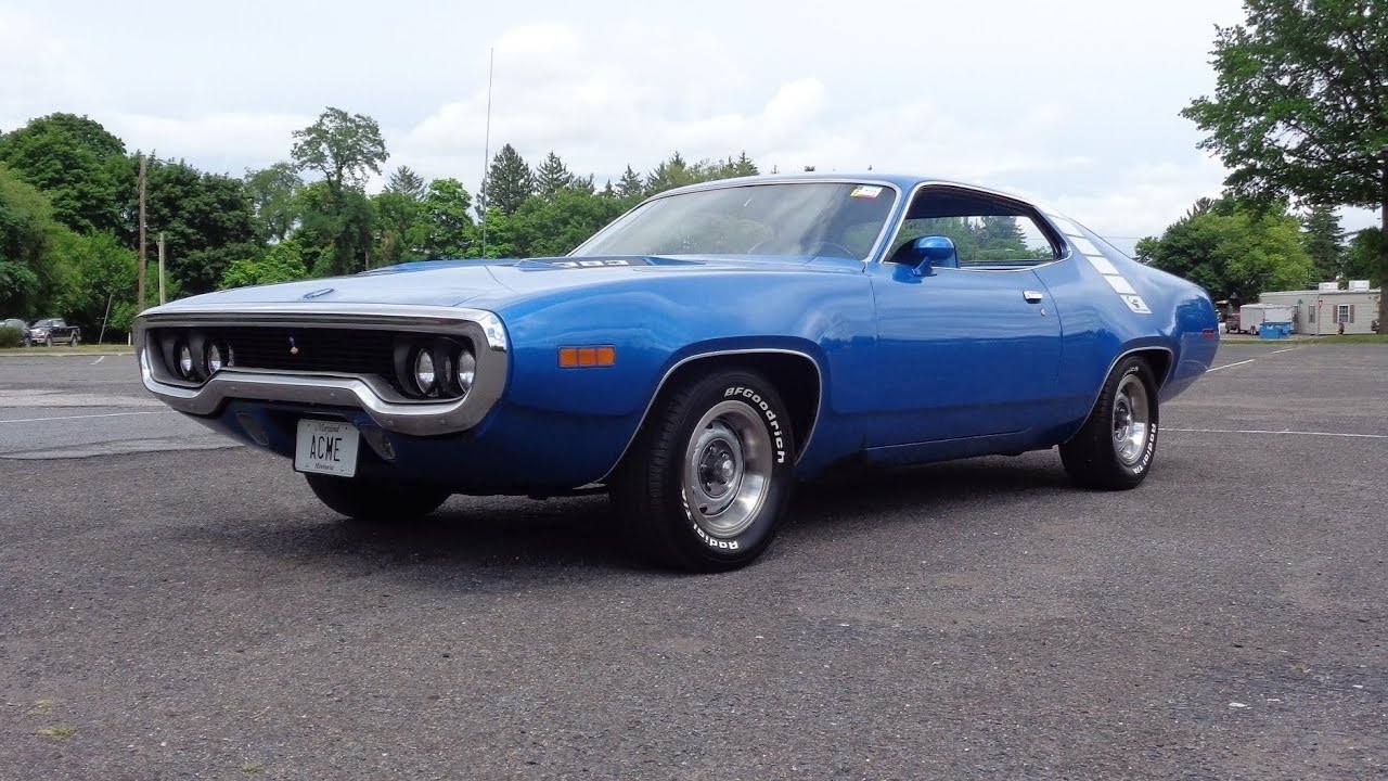 1971 Plymouth Road Runner BEEP BEEP in Blue & 383 Engine Sound on My ...