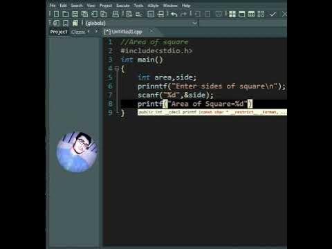 C Programming | Area of Square | Coding With Sohail| - YouTube