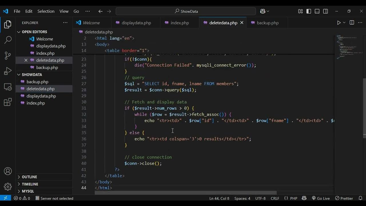 الغاء البيانات How to Delete data from Database MySql and PHP - YouTube