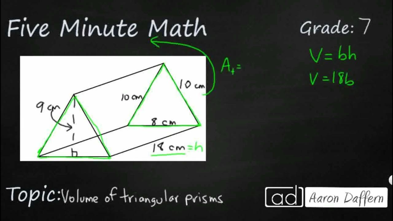 7th Grade Math Volume of Triangular Prisms - YouTube