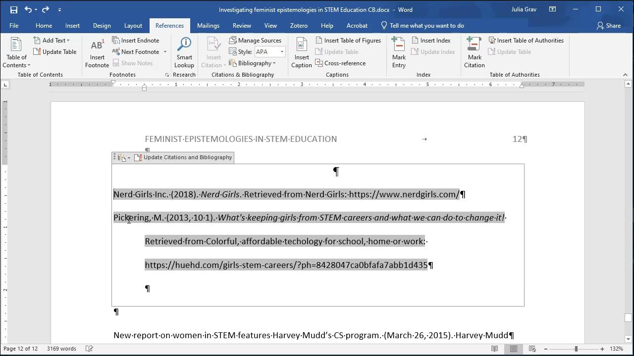 Word: APA 7 In-text citations and Reference sections - YouTube