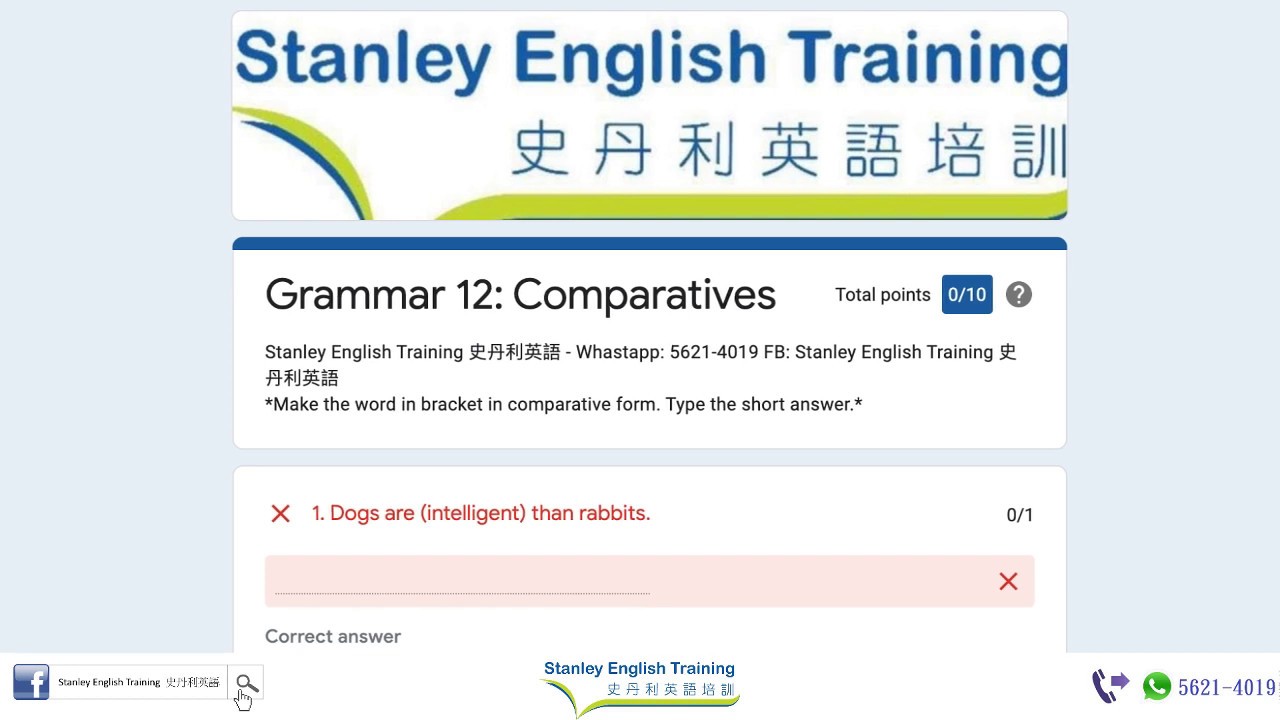 Stanley English Training: Grammar Exercise for Primary Students ...
