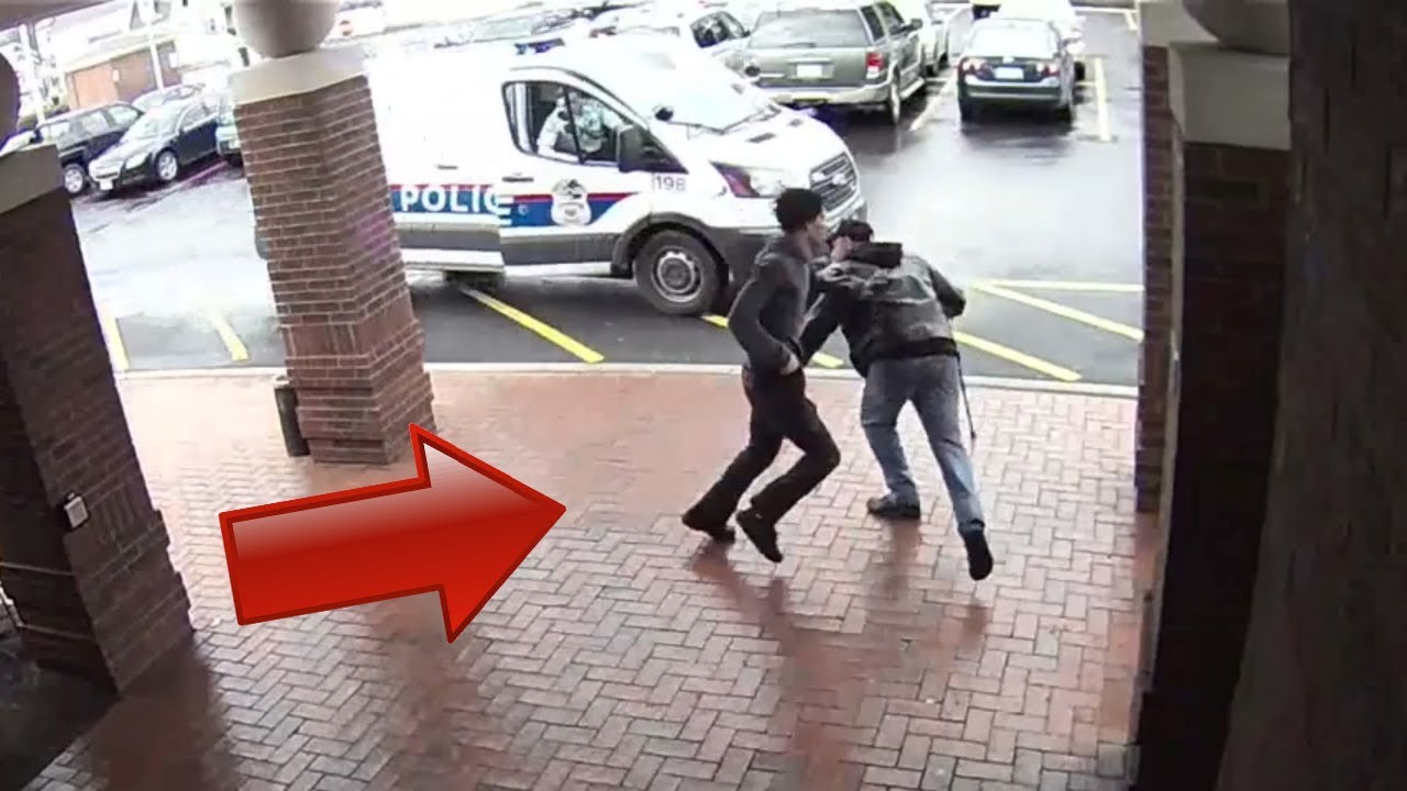 Grandfather Trips Robber Running From Police - YouTube