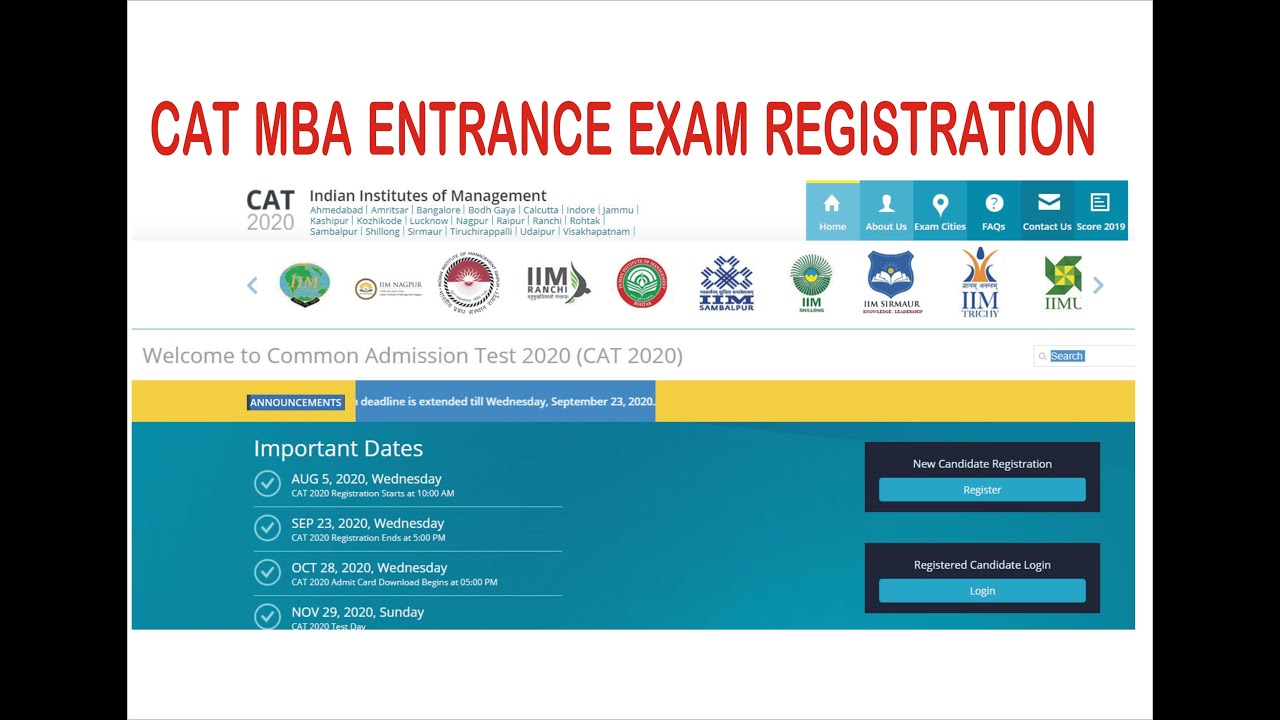 #CAT_2020 cat mba entrance exam registration - YouTube