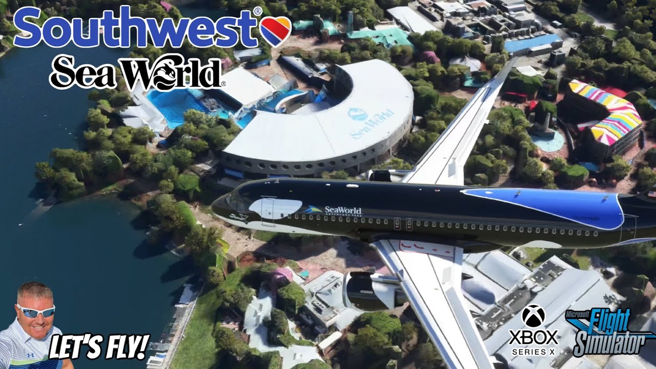 Southwest Airlines Sea World Airbus A320 Flies Over Sea World and Lands ...