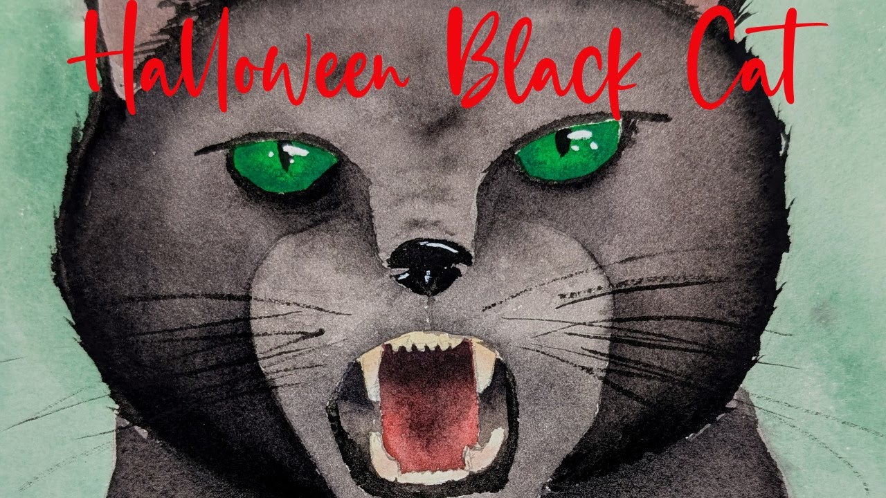 LIVE LIVE LIVE Black Cat Halloween Painting - YouTube