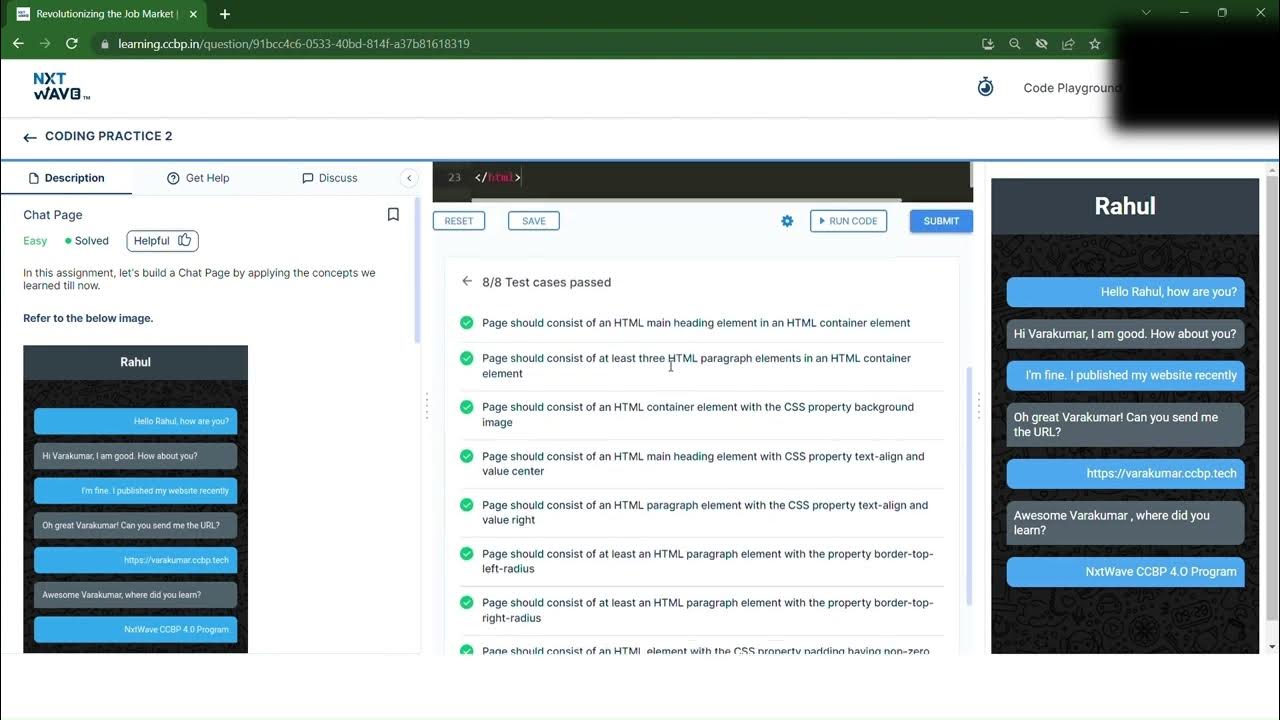 Chat Page | Bootstrap | Coding Practice 2 | NxtWave | ccbp 4.o - YouTube