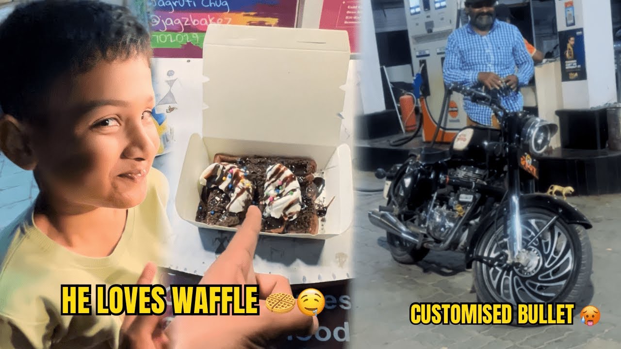 Customised bullet pasand aa gaye🔥aur Waffle is so tasty 😍 ...
