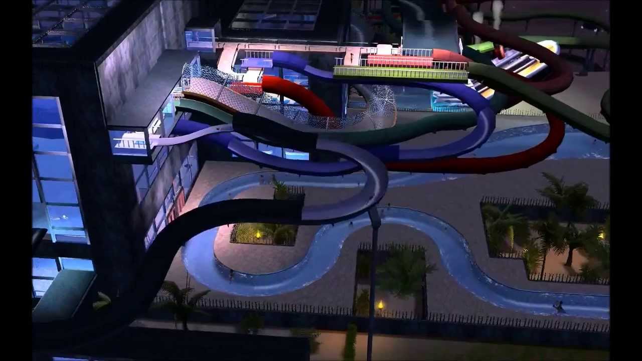 RCT3 - Luna Park: Outdoor Water Slides - YouTube