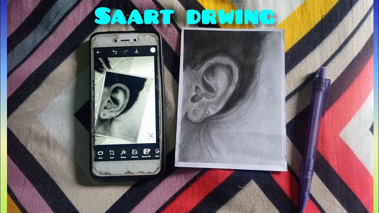 hyper realistic ears drwing - YouTube