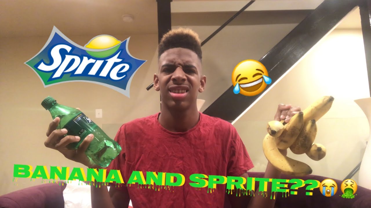 DOING THE BANANA AND SPRITE CHALLENGE!?! - YouTube