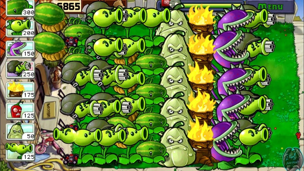 Plants Vs Zombies Gameplay Survival Day. PvZ mod menu / Ep 07 / Plants ...