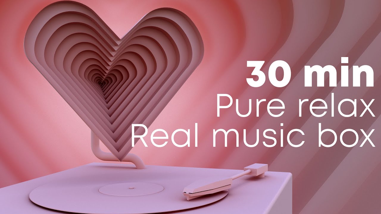 30 min REAL MUSIC BOX relaxing music with soft pink light - YouTube
