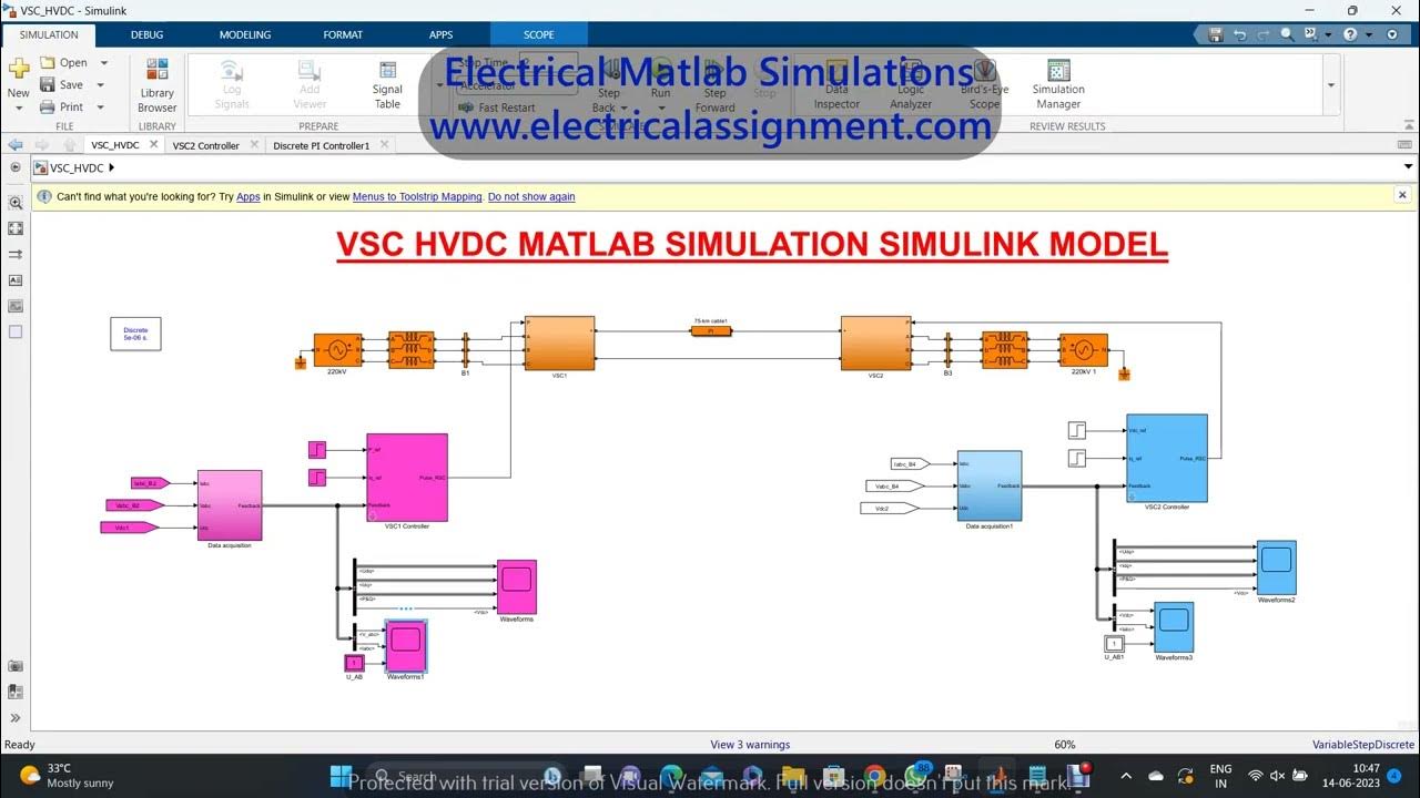 VSC HVDC MATLAB SIMULATION SIMULINK MODEL - YouTube