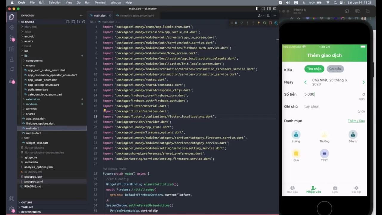Flutter Project : (P1) App quản lý chi tiêu - Nguyễn Văn Lam - Flutter 03 - YouTube