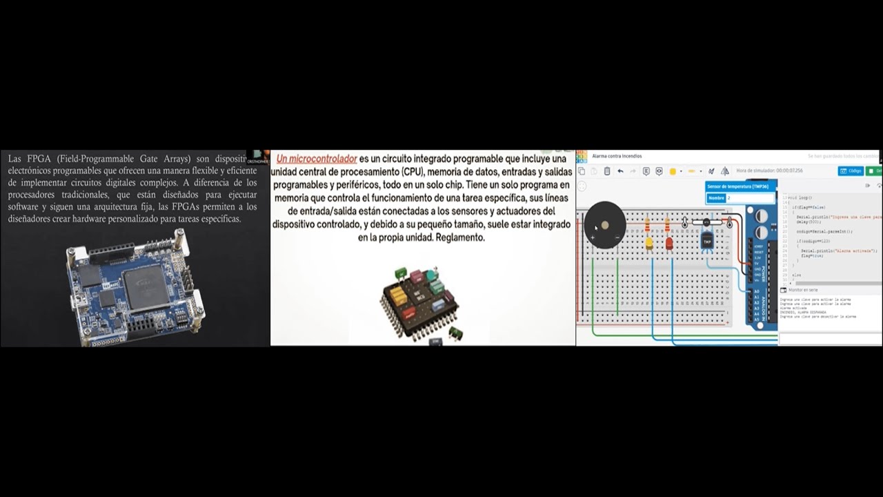 FPGA y Microcontroladores & Alarma contra incendios en simulador Tinkercad - YouTube